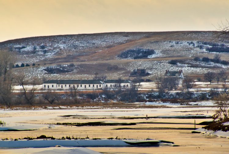 Barracks & Custer House at Fort Lincoln - SkySpy Photos, Images, Video